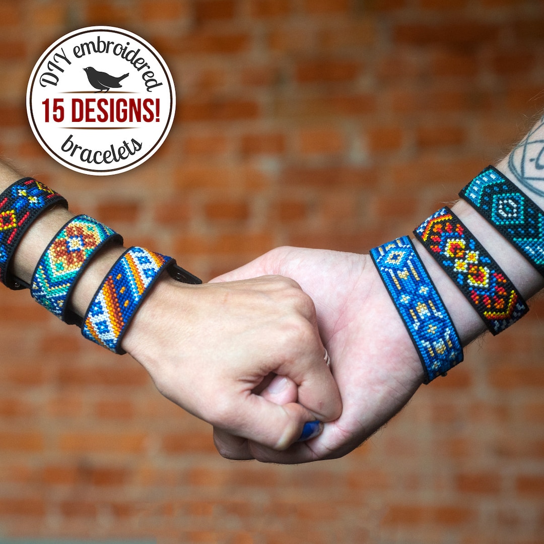 DIY Bracelet Kit, Leather Bracelet Cross Stitch Kit, Bracelet Making ...