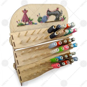 DIY Spool Thread Holder, Floss Rack Spool Stand for Sewing & Embroidery ...