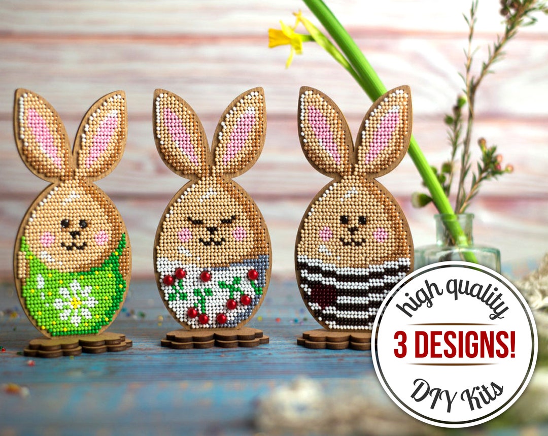 Easter Beading Kits Easter Bunny Decor Diy Easter Beaded Figurines