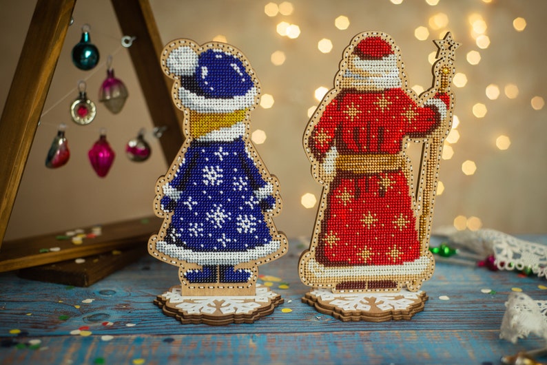 DIY Kits for Christmas Ornaments Bead Embroidery on Wood - Etsy