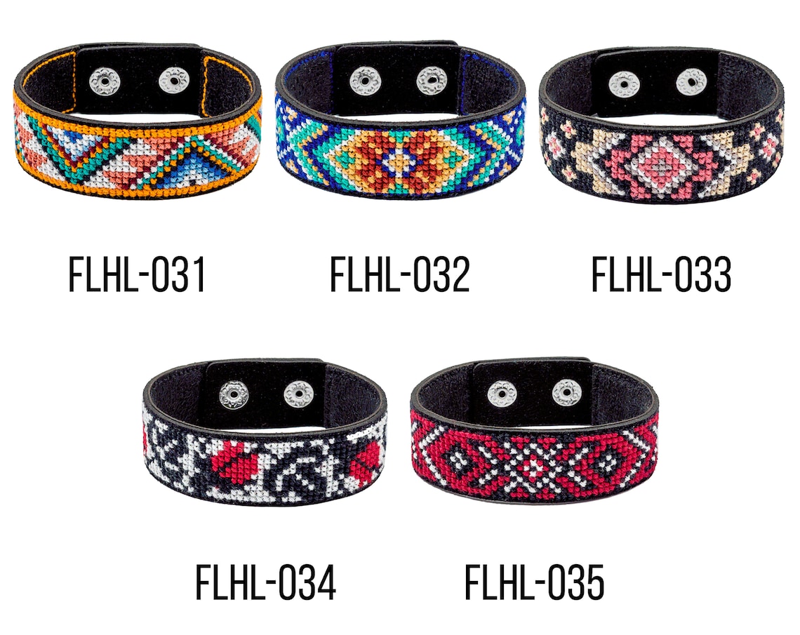Bracelet Embroidery Set Cross-stitch Pattern for Wristband - Etsy