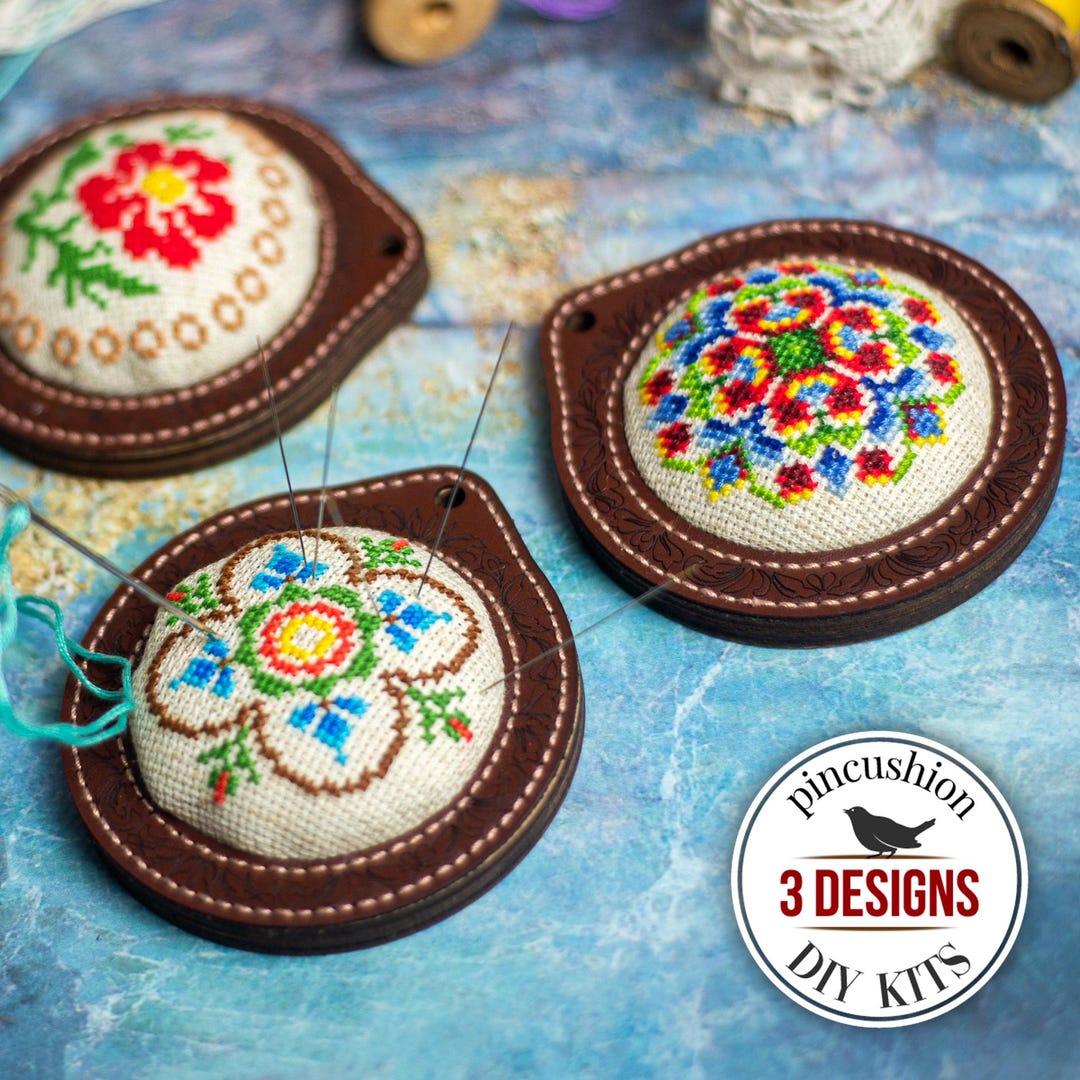 DIY Pincushion Making Kit, Needle Cushion Embroidery Kit, Sewing Kit ...