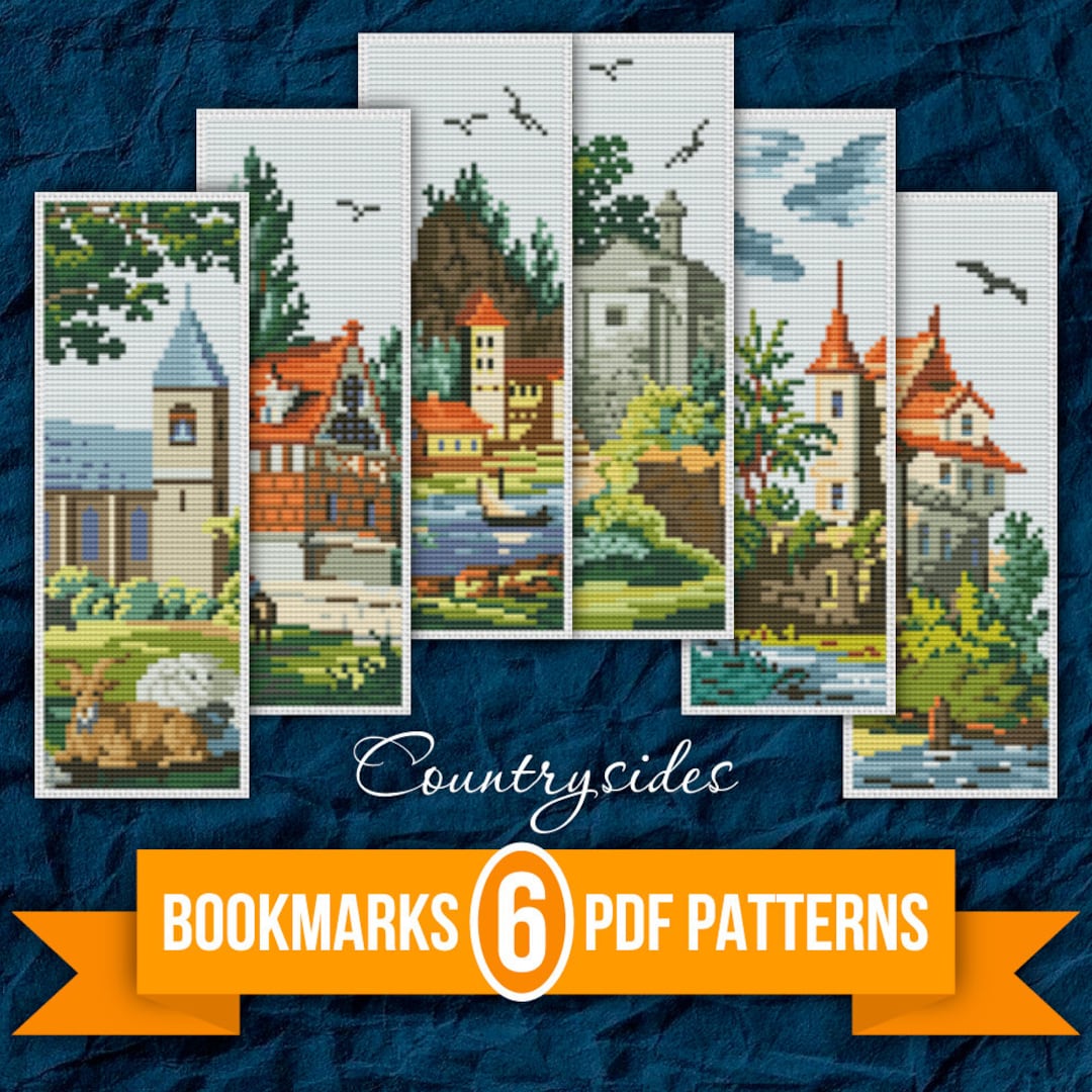 PDF Vintage Bookmarks Embroidery Pattern — Countryside Cross Stitch ...