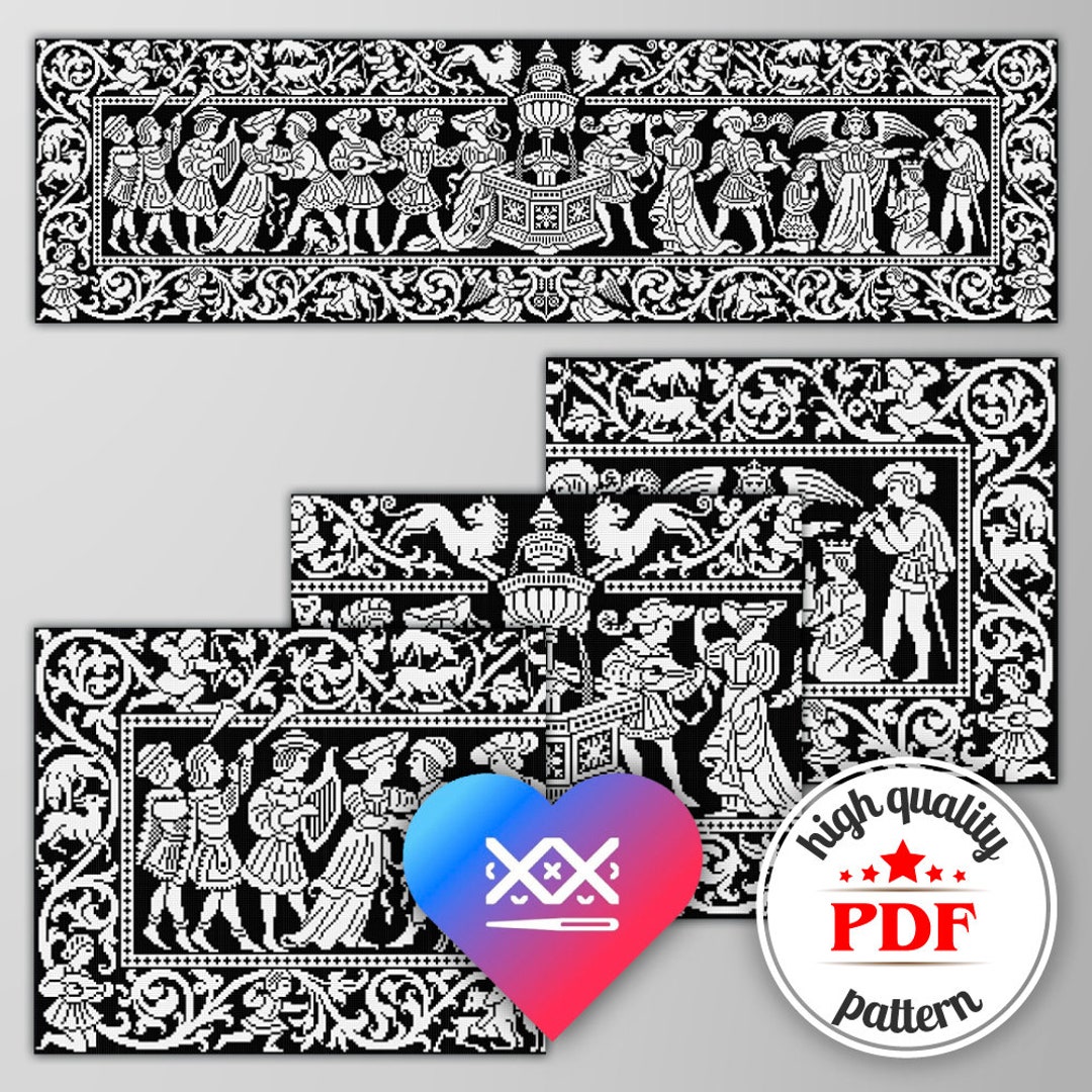 PDF Victorian Cross Stitch Pattern, Antique Embroidery Chart, Vintage ...