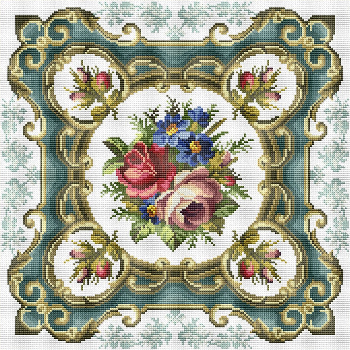 PDF Victorian Embroidery Design, Vintage Cross Stitch Pattern, Antique ...