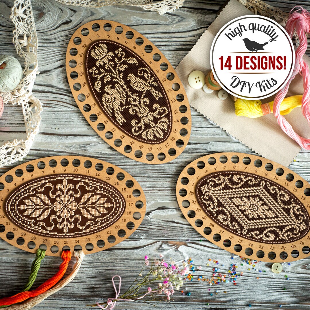 DIY Oval Needle Holder Making Kit, Thread Organizer Embroidery Set ...