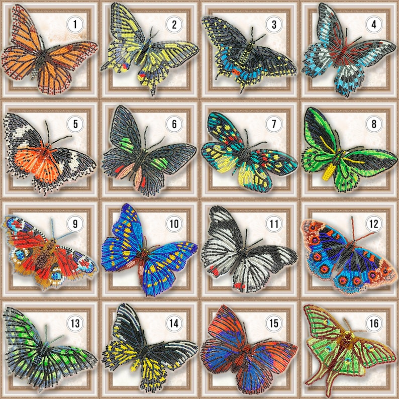 Beaded Butterfly Beading Kit, Butterfly Home Decor, Beadwork Butterfly ...
