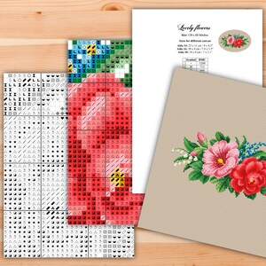 PDF Flowers Bouquet Cross Stitch Pattern, Floral Embroidery Design ...