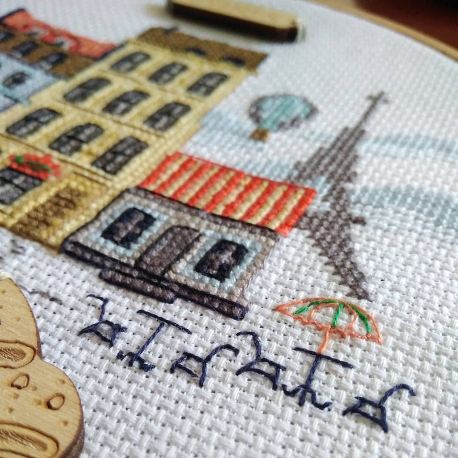 DIY cross stitch kit European cities embroidery Paris wall | Etsy