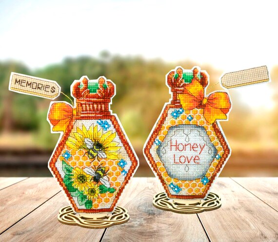 Cross stitch kit with plastic canvas Embroidered figurine of | Etsy