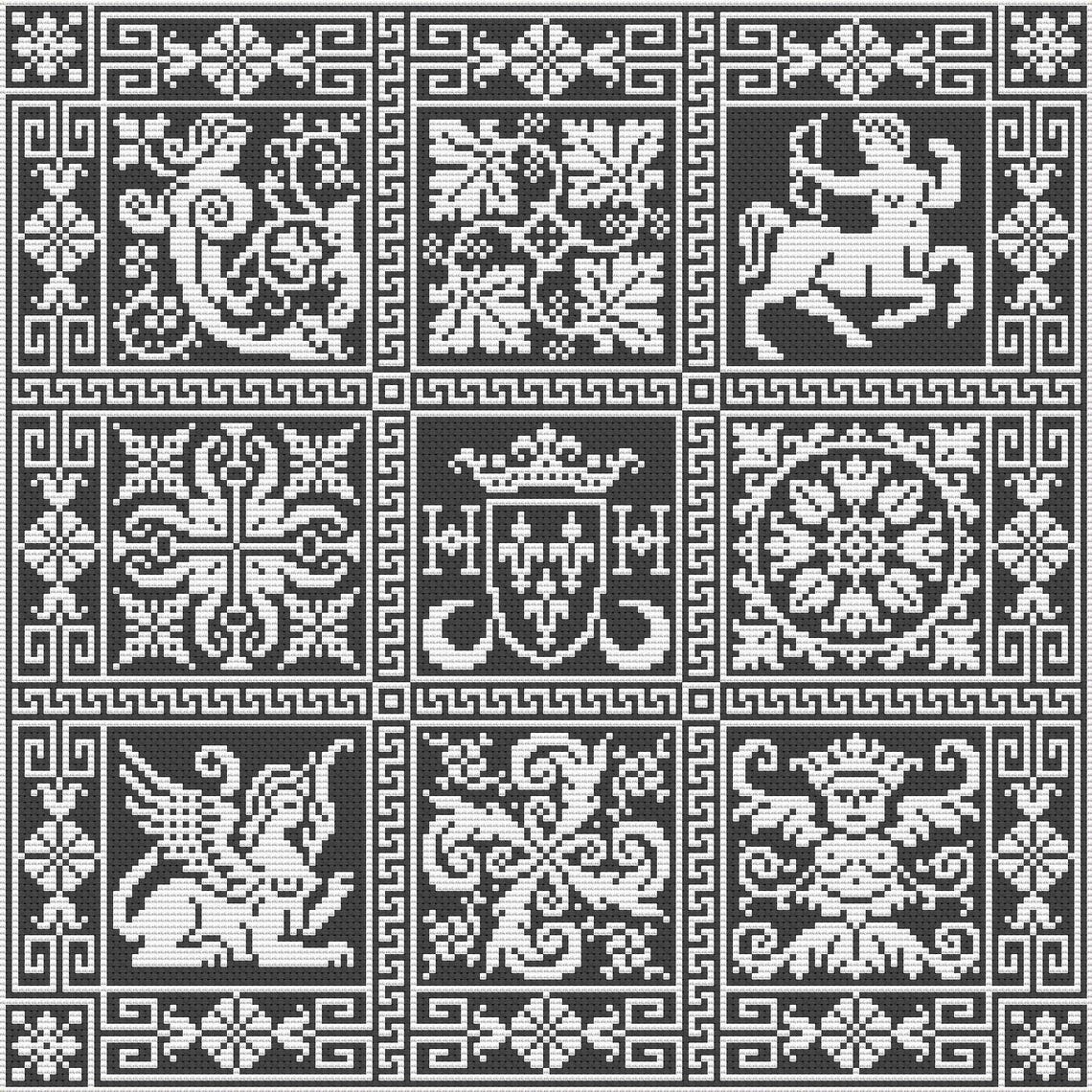 PDF Antique Embroidery Design, Greek Mythology Embroidery Design ...