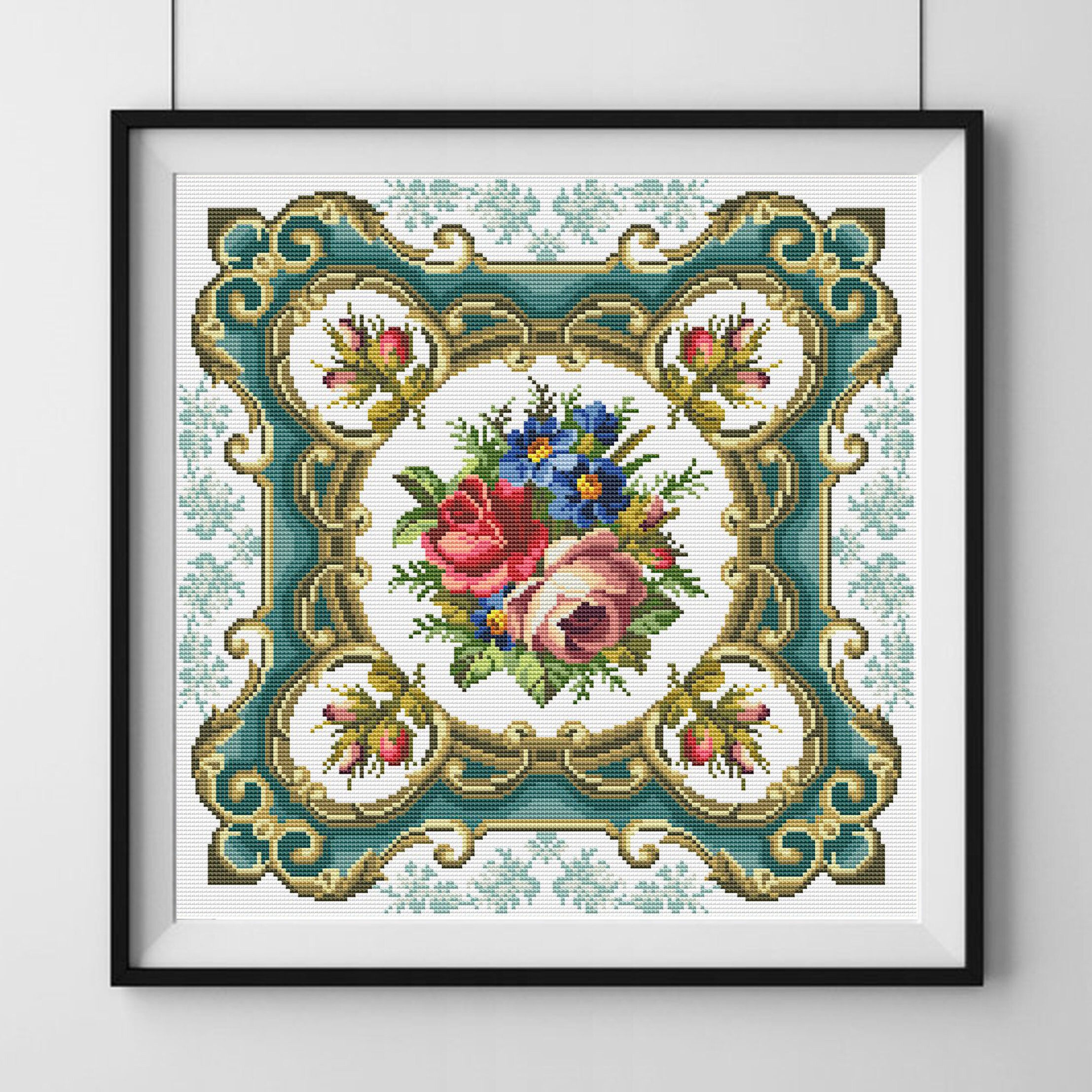 PDF Victorian Embroidery Design, Vintage Cross Stitch Pattern, Antique ...