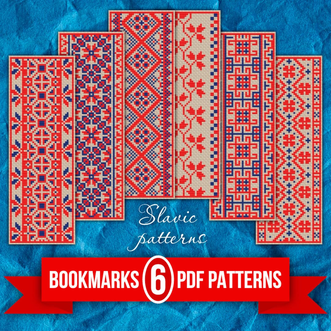 PDF Bookmarks in Slavic Style Cross Stitch Pattern, Slavic Embroidery ...