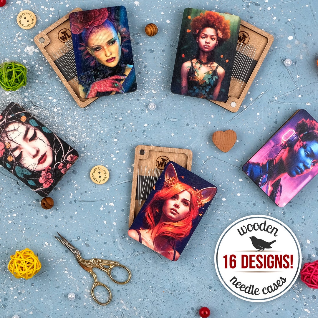 Sewing Needle Holder, Wooden Box for Needles, Small Needle Case With ...