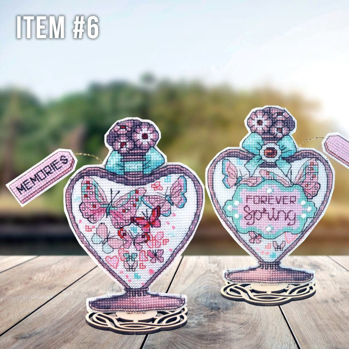 DIY Memory Bottles Embroidery Kits, Memory Jars Cross Stitch Design ...