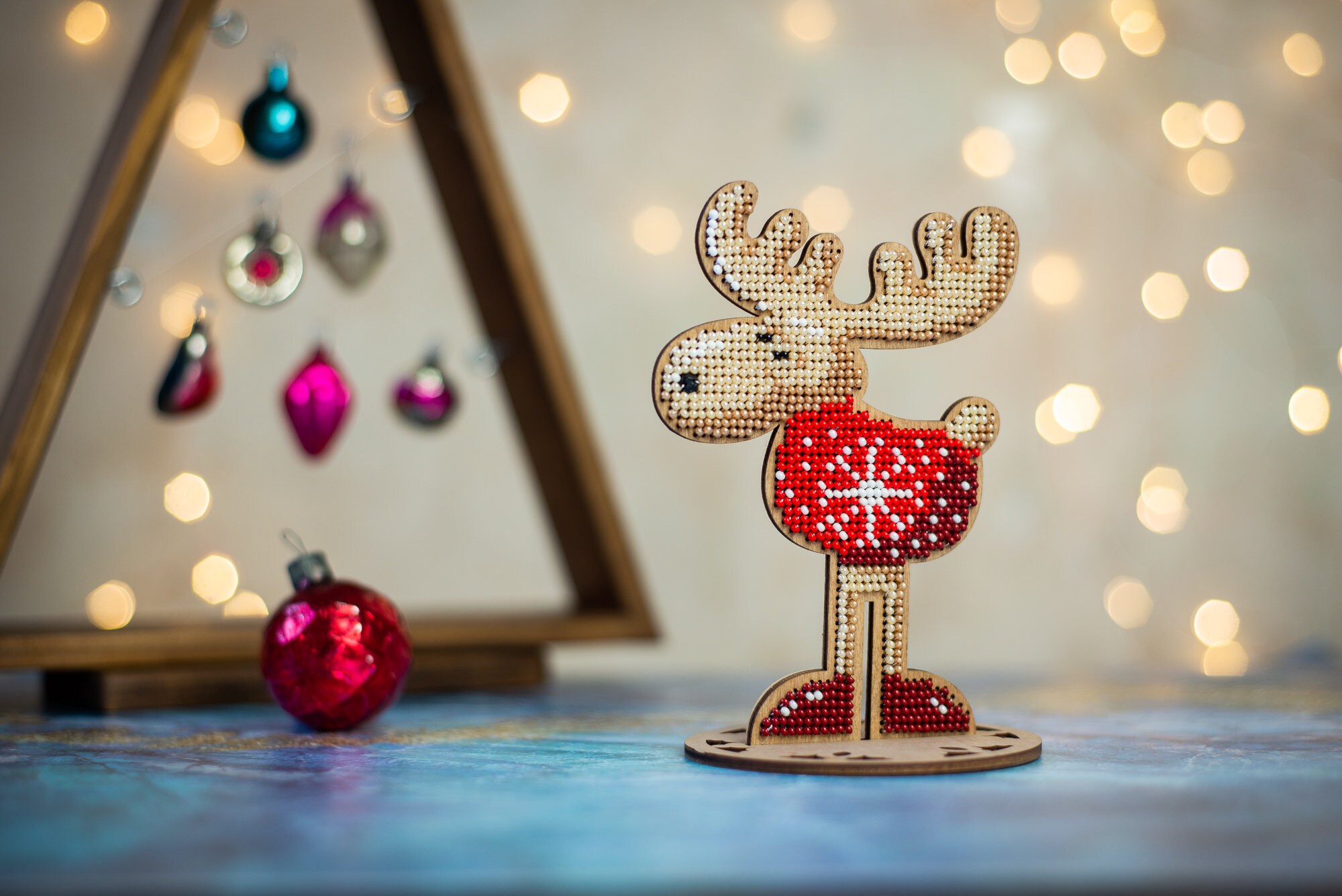 Santa Claus & reindeer figurine craft kit for adults | Etsy