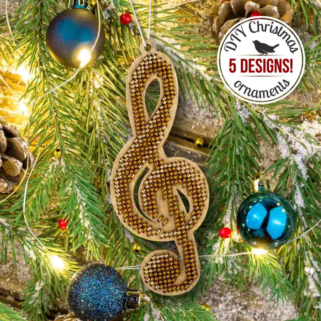 Treble Clef DIY Christmas Tree Ornament Kit, Xmas Decorations, Winter ...