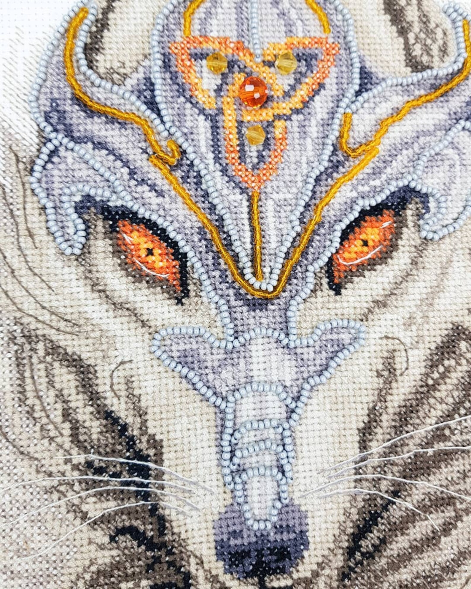 Mythical Creature Cross Stitch DIY Kit, Fenrir Wolf Embroidered Wall ...