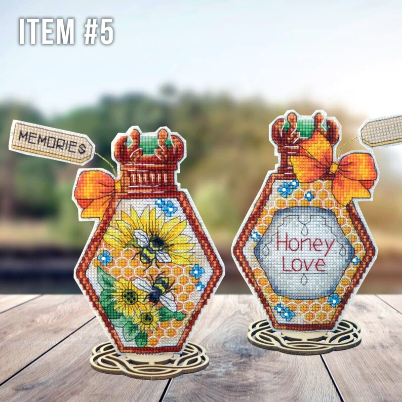 DIY Memory Bottles Embroidery Kits, Memory Jars Cross Stitch Design ...