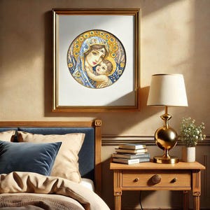 Virgin Mary Embroidery Design, Mother Mary With Baby Jesus Cross Stitch ...