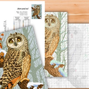 Owl PDF Cross-stitch Pattern Counted Cross Stitch Chart DIY - Etsy