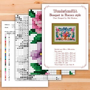 PDF Vintage Floral Embroidery in Rococo Style, Vintage Flowers Cross ...