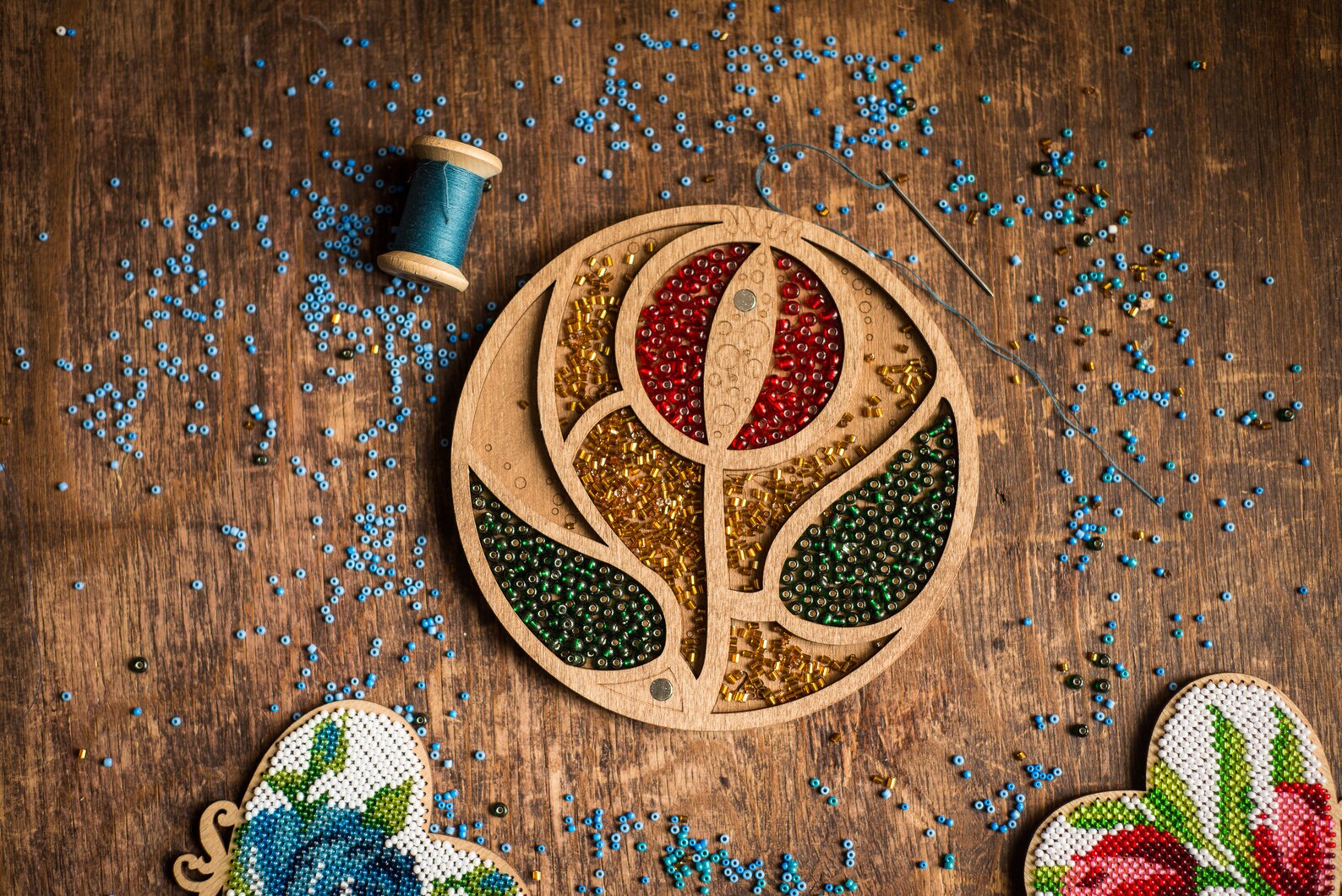 Beading Board With Clear Lid and Needle Minder Wooden Seed - Etsy