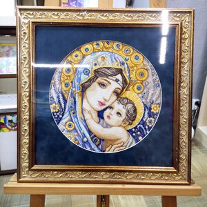 Virgin Mary Embroidery Design, Mother Mary With Baby Jesus Cross Stitch ...