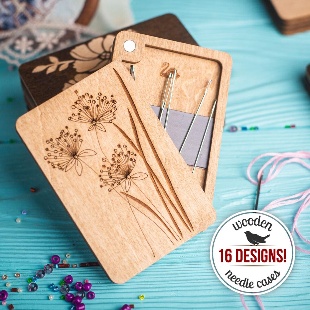 Wooden Needle Holder, Pin Keeper With Needle Minder, Needle Case for ...