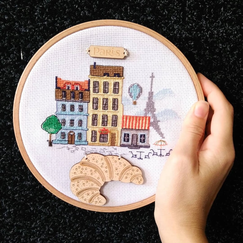 DIY Cross Stitch Kit European Cities Embroidery Paris Wall - Etsy