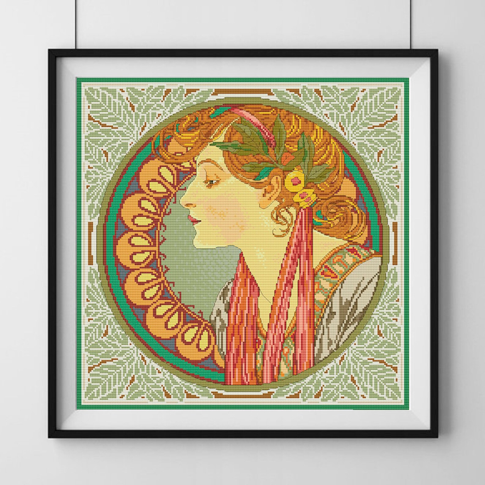 PDF Alphonse Mucha Cross Stitch Pattern, Vintage Embroidery Chart, Art ...