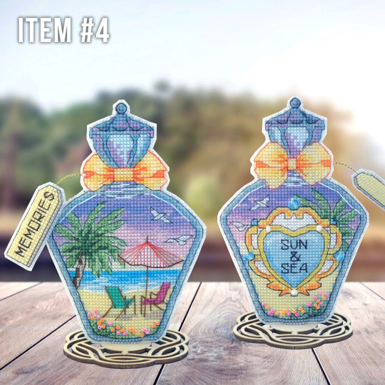 DIY Memory Bottles Embroidery Kits, Memory Jars Cross Stitch Design ...