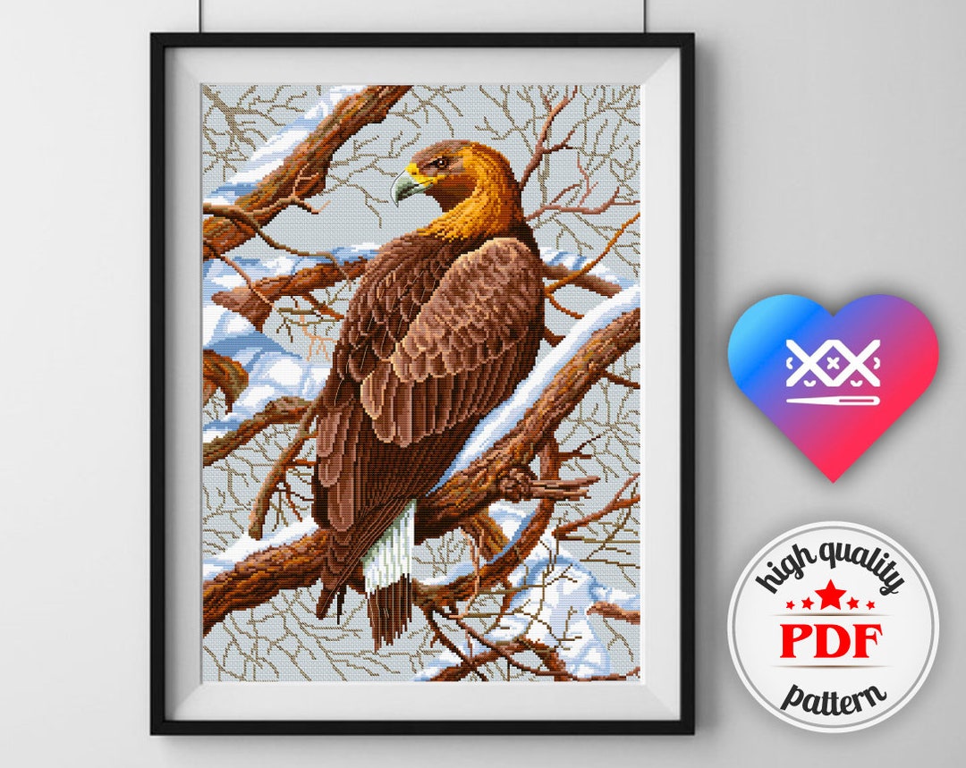 Golden Eagle PDF Cross-stitch Pattern Counted Cross Stitch - Etsy