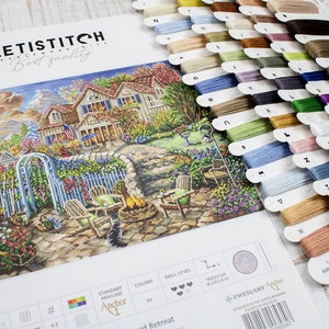 Premium Quality Countryside Embroidery Kit. Rustic Cross Stitch Set - Etsy