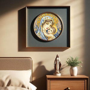 Virgin Mary Embroidery Design, Mother Mary With Baby Jesus Cross Stitch ...