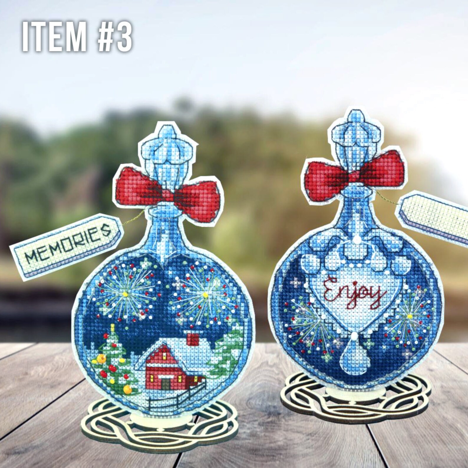 DIY Memory Bottles Embroidery Kits, Memory Jars Cross Stitch Design ...