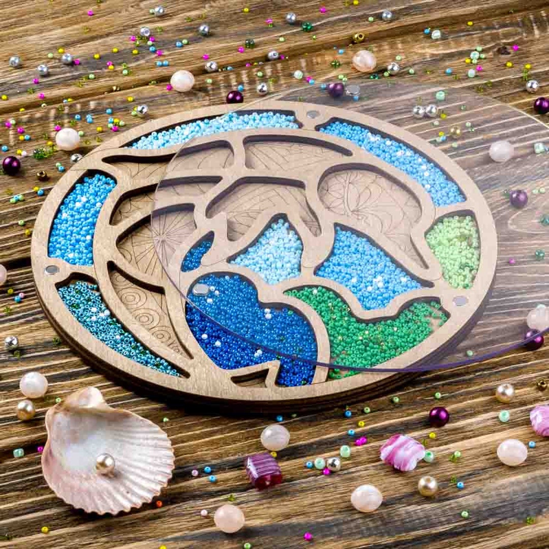 Round Seed Bead Sorting Tray With Lid, Seed Bead Organizer, Beadwork ...