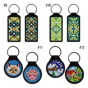 DIY Keychain Cross Stitch Kit, Embroidered Keychain Making Kit, DIY ...