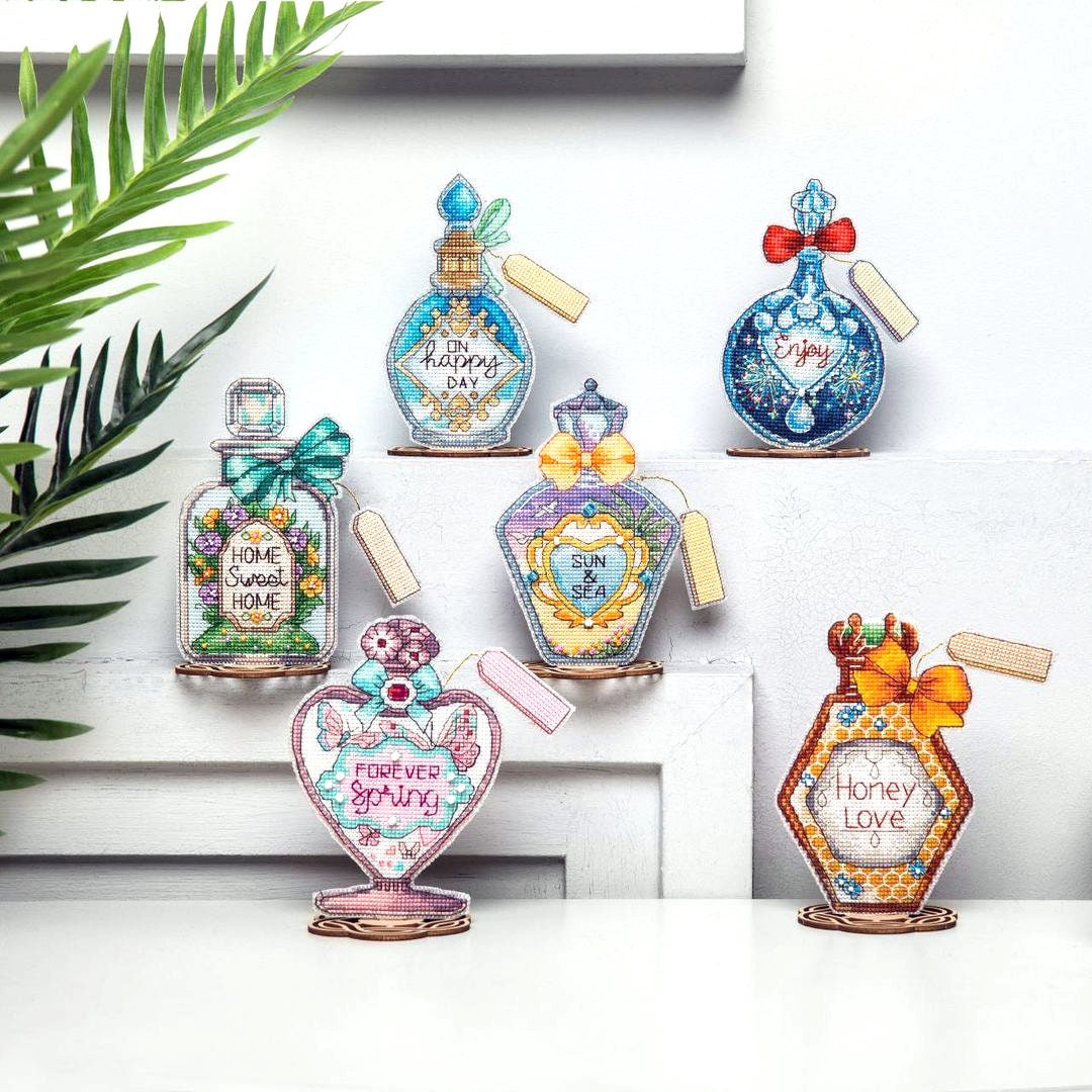 DIY Memory Bottles Embroidery Kits, Memory Jars Cross Stitch Design ...