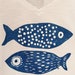 Hand-painted Blue Fish T-shirt: Women's Cotton V-neck Tee - Etsy