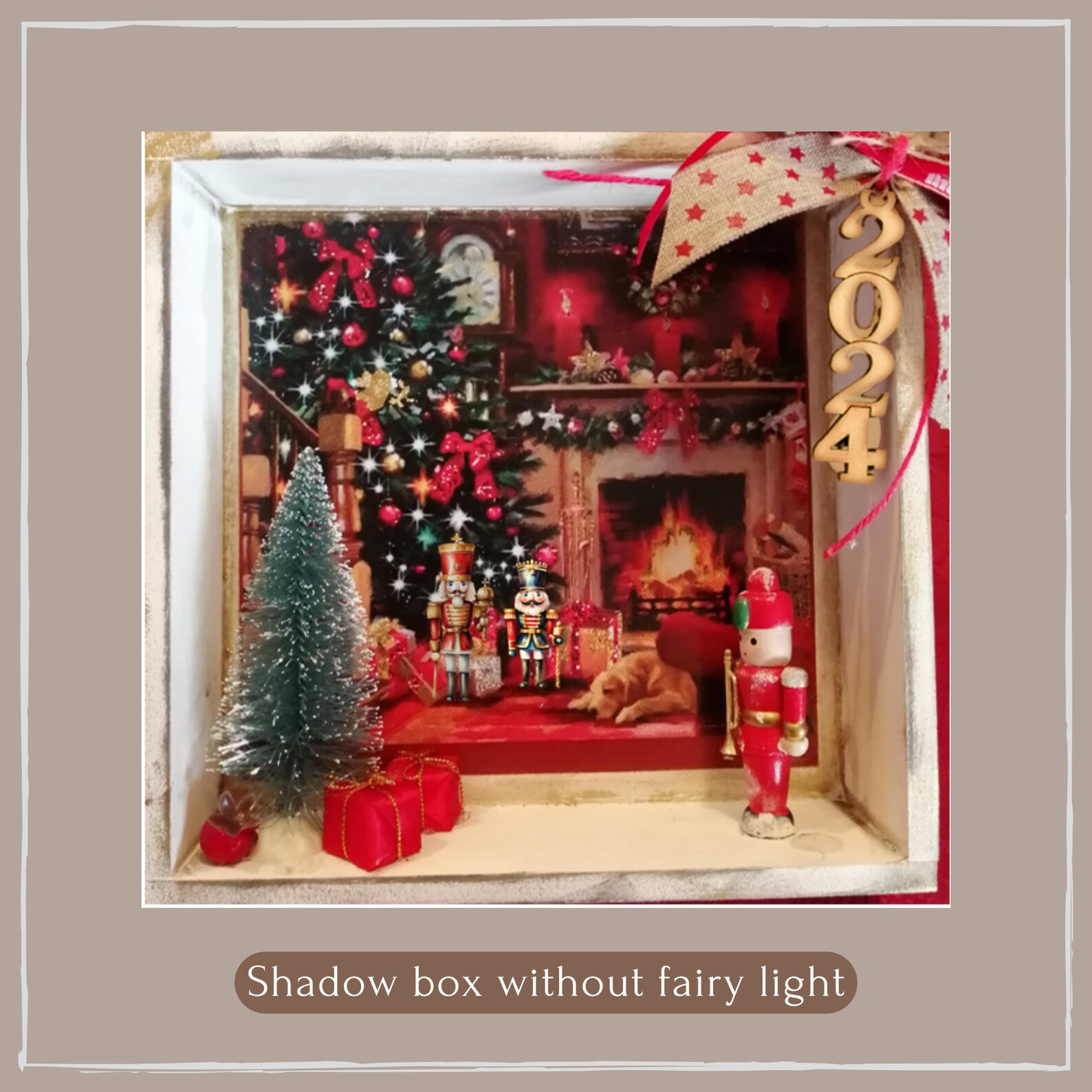 Christmas Shadow Box, Xmas Shadow Box With Lighting, Christmas Wooden ...