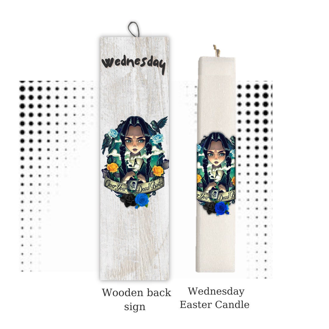 Wednesday Addams Easter Candle: Gothic Girl Greek Lampada, Scented ...