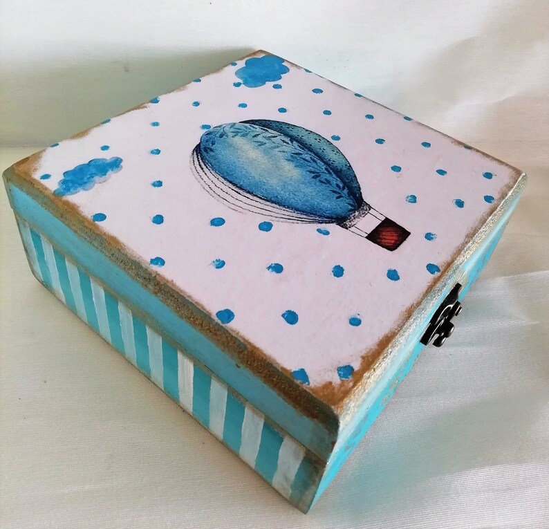 Personalized New Baby Boy Keepsake Box: Hand-painted Wooden Memory Box ...