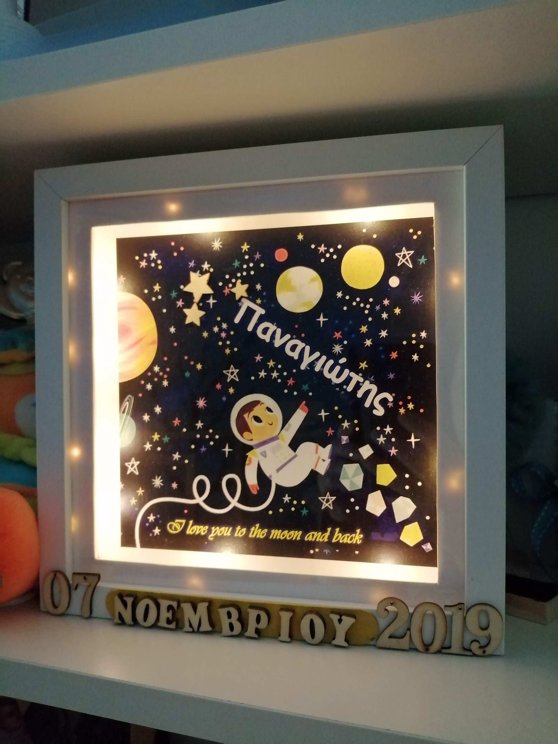 Shadow Box Personalized Led Light Astronaut Space Planets - Etsy Canada