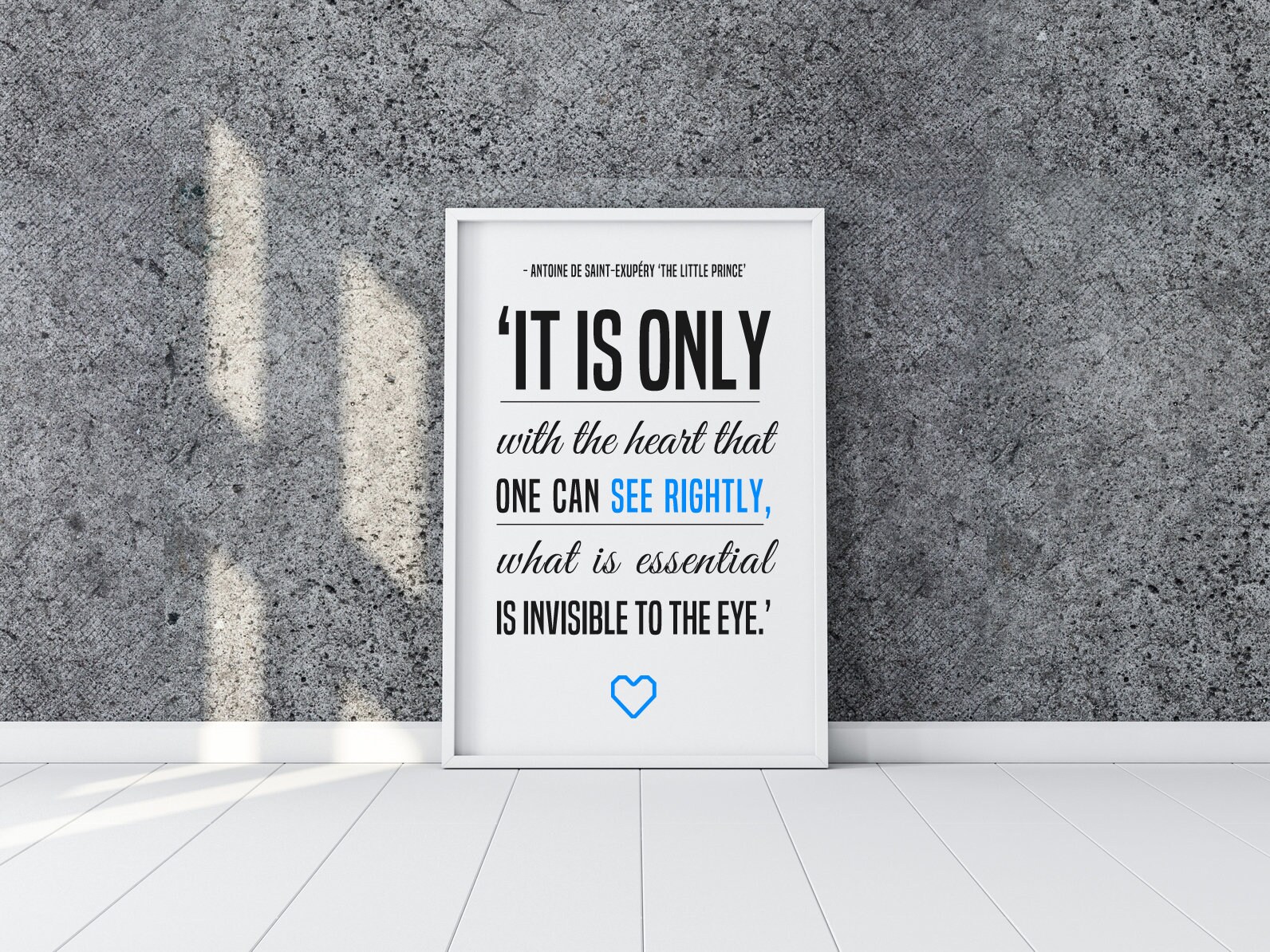 The Little Prince Typography Wall Decor Heart Print - Etsy