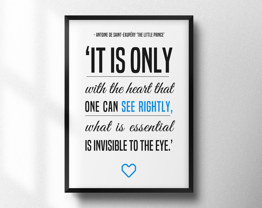 The Little Prince Typography, Wall Decor, Heart Print, Apartment ...