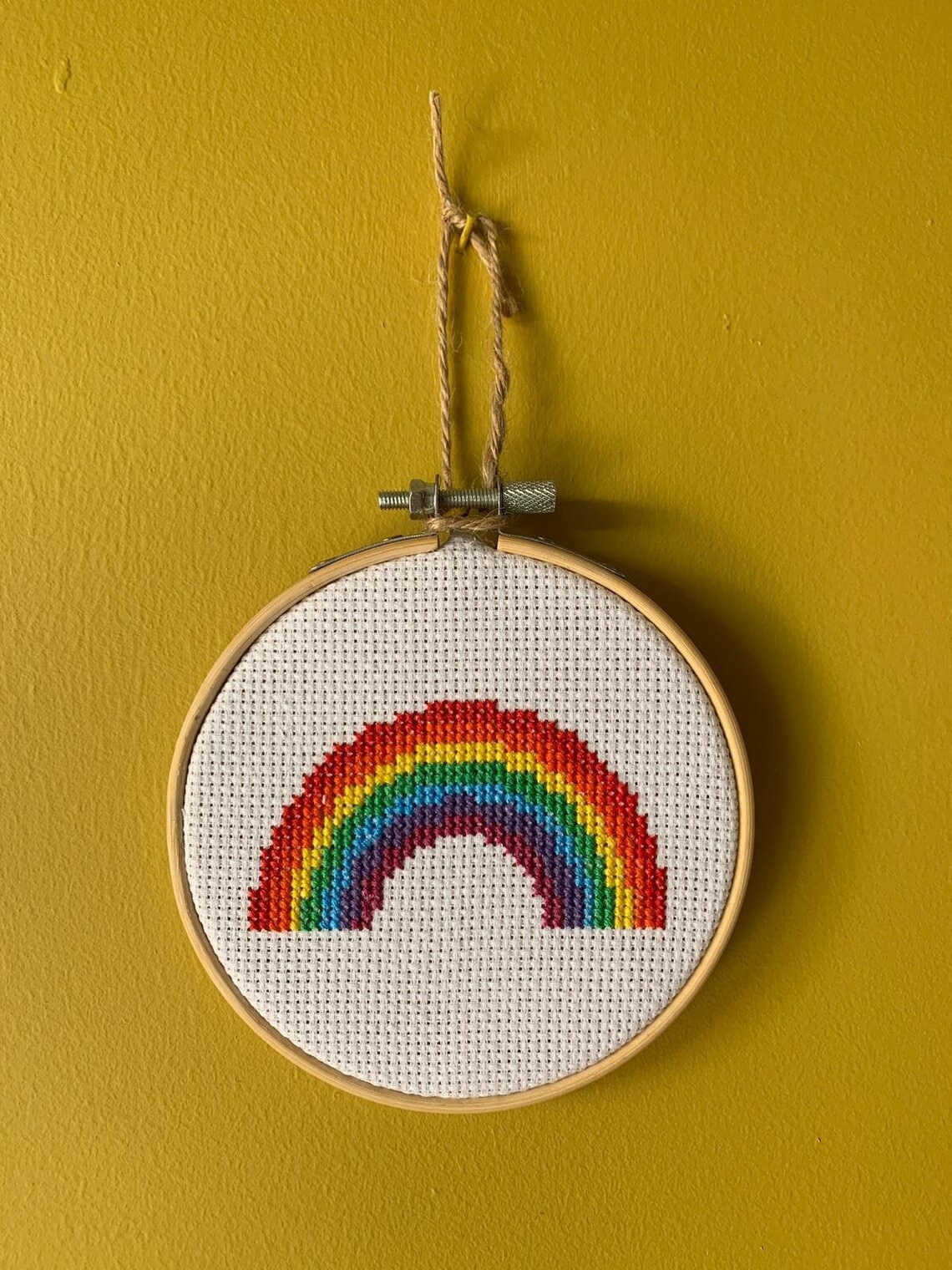 Handmade Rainbow Cross Stitch. Perfect to Celebrate Pride and the ...