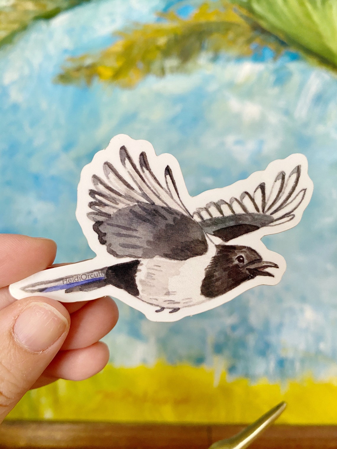 Magpie Sticker Single Sticker Fun Sticker Bird Sticker - Etsy