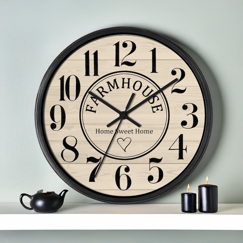 Red Wood Wall Clock - Etsy