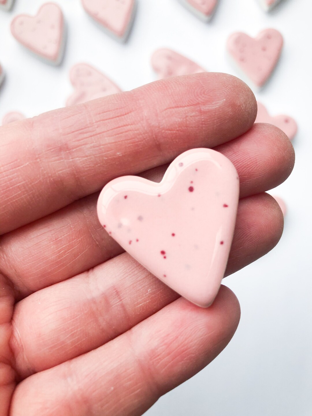 Small Speckled Pink Ceramic Heart Magnet - Etsy
